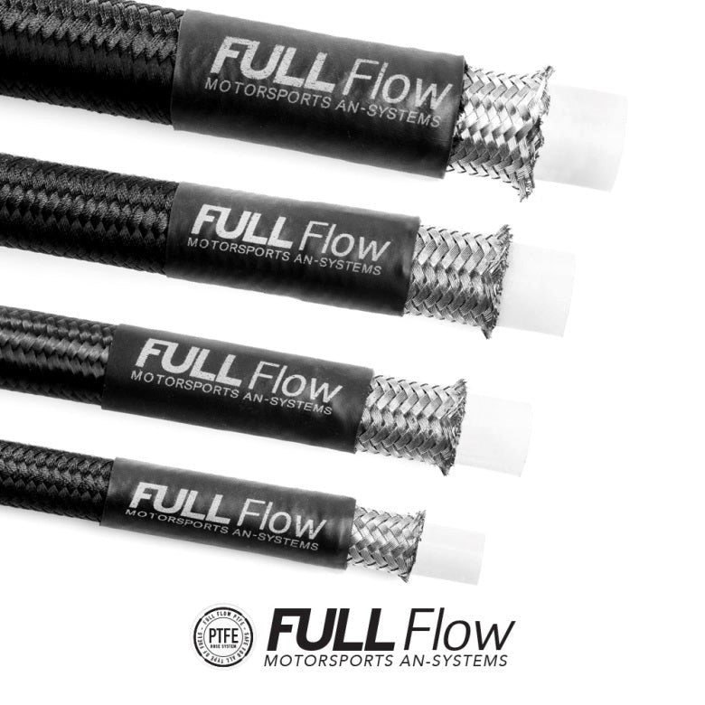 Nuke Black Nylon PTFE Stainless Braided Fuel Hose AN-8, 1m length ...