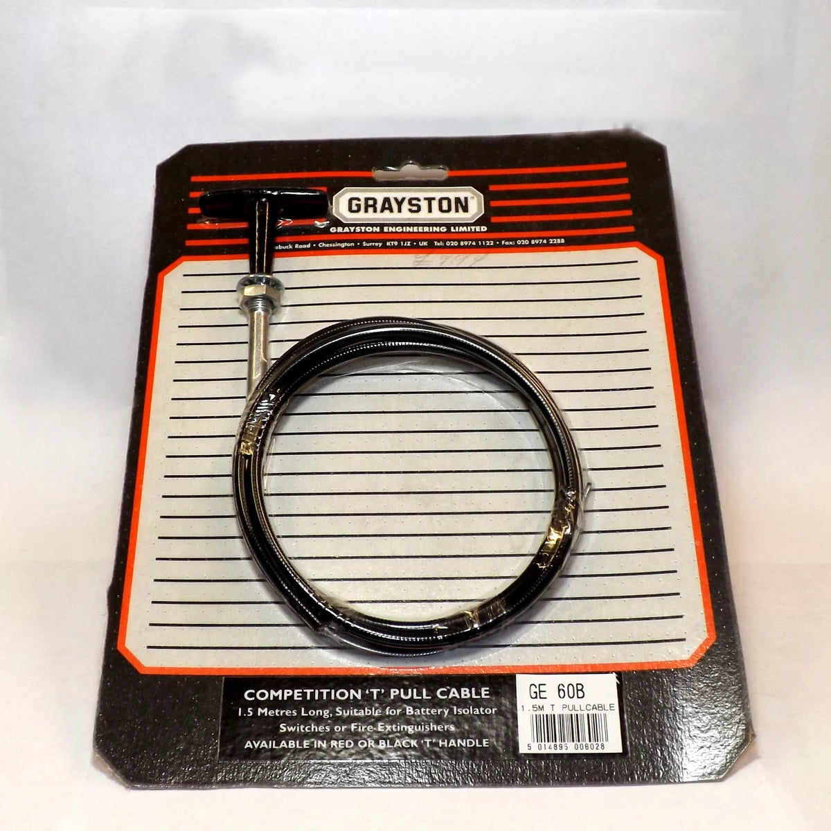 GE60B Black T Handle Pull Cable 1.5 – Racer Products